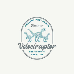 Dinosaur label design - vintage dino land banners Vector Image