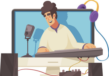 Blogger cartoon Royalty Free Vector Image - VectorStock