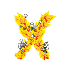 Flaming X Vector Images (over 730)