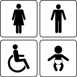 All gender restroom sign Royalty Free Vector Image