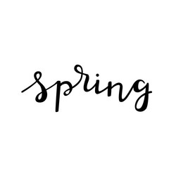 Handwritten lettering - spring Royalty Free Vector Image