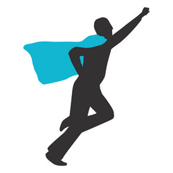 Superhero preparing to fly silhouette Royalty Free Vector