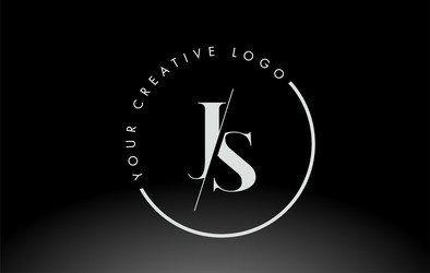 Js letter logo design with serif typography font Vector Image