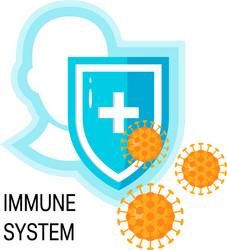 Immune system icon in cartoon style Royalty Free Vector