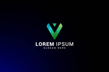 Letter v simple and unique modern green logo Vector Image