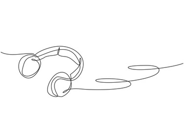 Single continuous line drawing of headphone Vector Image