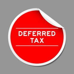 Red color peel sticker label with word Royalty Free Vector