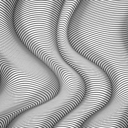Abstract black and white stripes waves background Vector Image