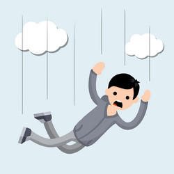 Screaming man falls from height Royalty Free Vector Image