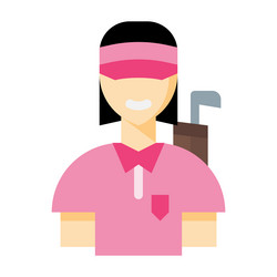 Mini golf icon in flat style Royalty Free Vector Image