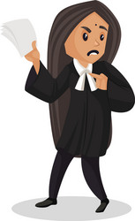 Cute judge girl cartoon character standing Vector Image
