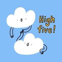 High five kids Royalty Free Vector Image - VectorStock