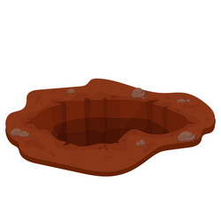 Hole in ground pit cartoon style isolated Vector Image