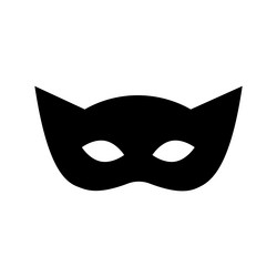 Superhero mask black icon silhouette hero Vector Image