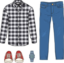 Set cartoon men clothes Royalty Free Vector Image