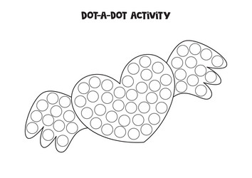 Dot a game for preschool kids black and white Vector Image