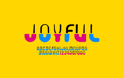 Playful multi-colored font modern child alphabet Vector Image