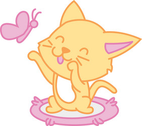 Cute cat cartoon Royalty Free Vector Image - VectorStock