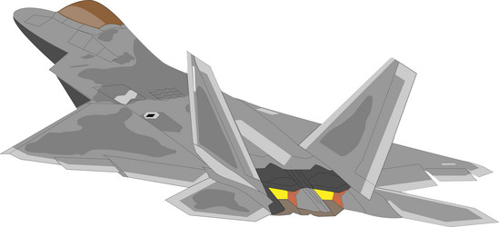 F 22 raptor afterburner pass Royalty Free Vector Image