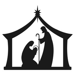 Nativity Scene - Jesus, Mary, Joseph Royalty Free Vector