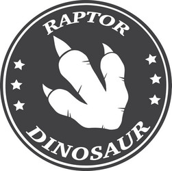 Raptor dinosaur paw print logo Royalty Free Vector Image