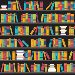 Books in bookcase seamless pattern school book Vector Image