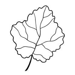 Abstract contour leaf isolated on white Royalty Free Vector