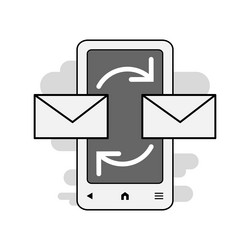 Android design sending lots of colorful envelopes Vector Image