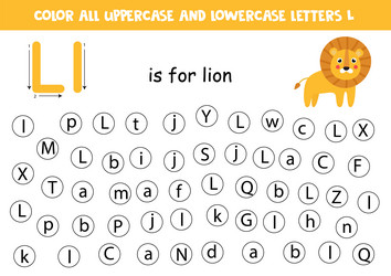 Flashcard Letter L is for Lion Vector Images (46)