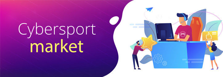 Mmorpg concept banner header Royalty Free Vector Image