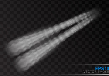 White jet smoke motion with double trail powerful Vector Image