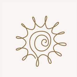 Sun continuous line art one line sketch sunny Vector Image