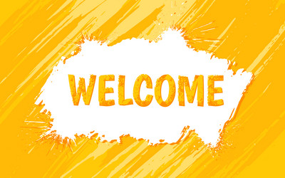 Welcome letter festive isometric orange flat Vector Image