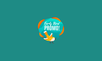 Early bird label flat design Royalty Free Vector Image