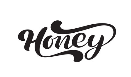 Honey bee calligraphy lettering text Royalty Free Vector