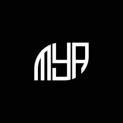 Mya letter logo design on black background Vector Image