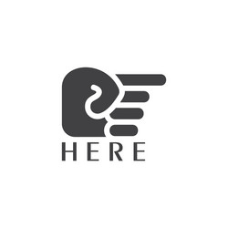 Pointing down here sign hand palm symbol Vector Image