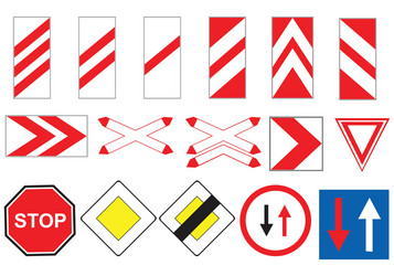 Hazard signs set Royalty Free Vector Image - VectorStock
