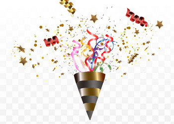 Winner background with confetti celebrating Vector Image