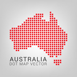 Red dot australia map Royalty Free Vector Image