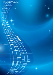 Abstract blue music background with star Vector Image
