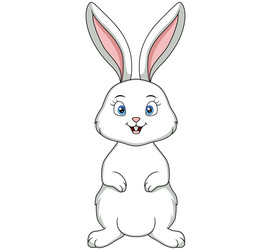 Cute rabbit cartoon on white background Royalty Free Vector