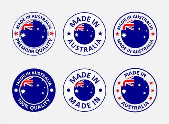Made in australia labels set in commonwealth Vector Image