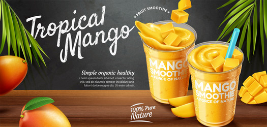 Mango smoothie banner ads Royalty Free Vector Image