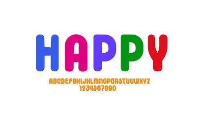 Playful font rounded children 3d kids alphabet Vector Image