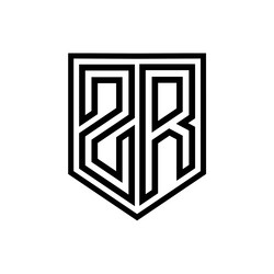 Zr logo letter monogram with triangle slice Vector Image