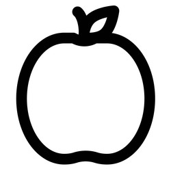 Wholesome apple with stem and leaf Royalty Free Vector Image