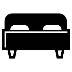 Bed simple symbol set isolated on white Royalty Free Vector