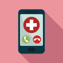 Emergency call icon flat contact phone Royalty Free Vector
