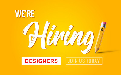 Hiring graphic designer vacancy poster job Vector Image